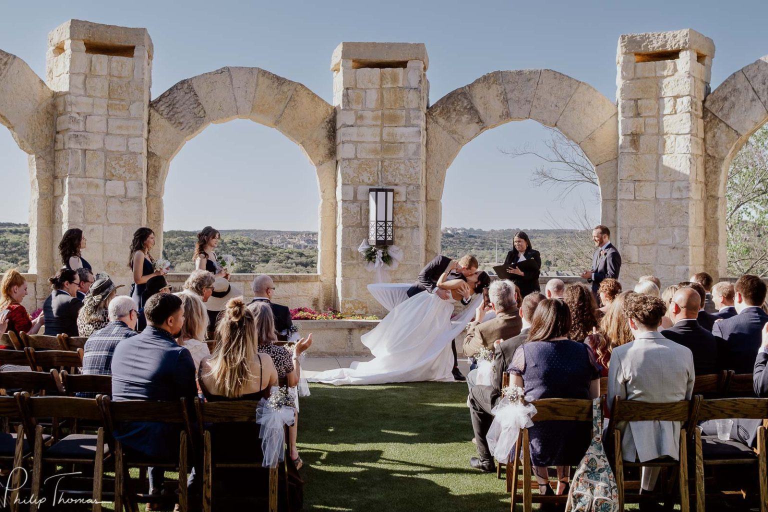 La Cantera Resort - El Fortin Lawn Wedding Reception | Tori + Ryan
